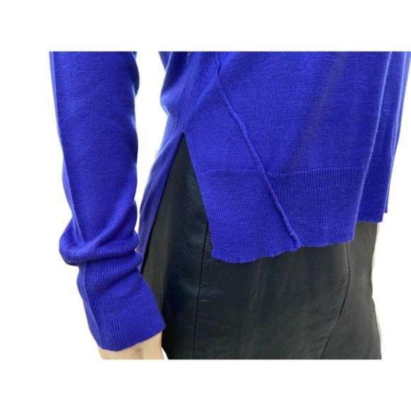 Zara | Sweaters | Zara High Low Hem Long Sleeve Sweater In Deep Blue ...